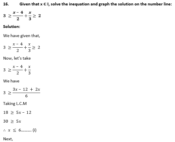 ML Aggarwal Solutions Class 10 Maths Chapter 4 Linear Inequations